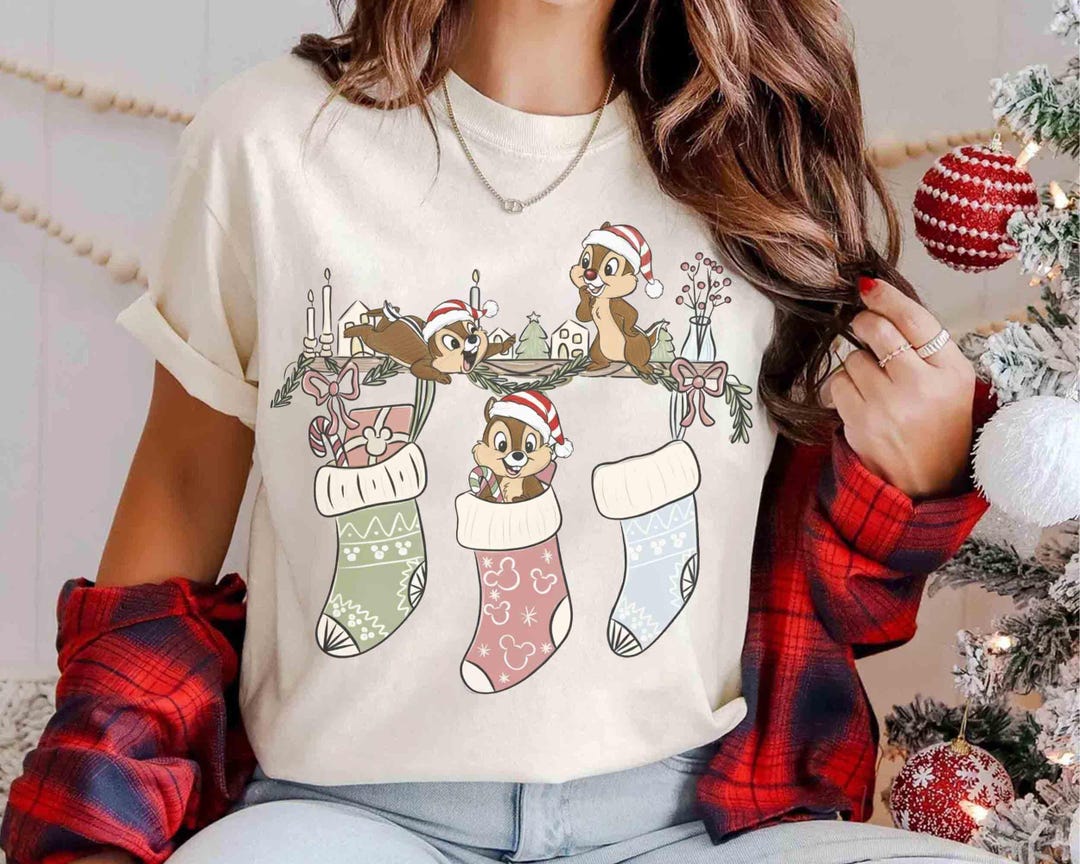 Disney Chip and Dale Christmas Socks Shirt, Disney Chip Dale Rescue ...
