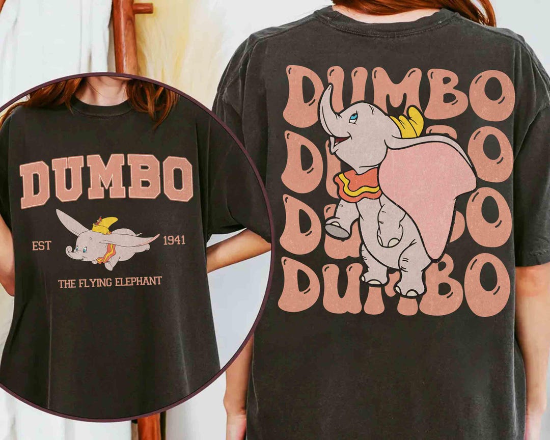 Two-sided Disney Dumbo the Flying Elephant Vintage T-shirt, Cute Disney ...