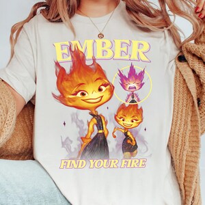 Disney Pixar Elemental Find Your Fire Ember Portrait T-shirt, Ember and ...