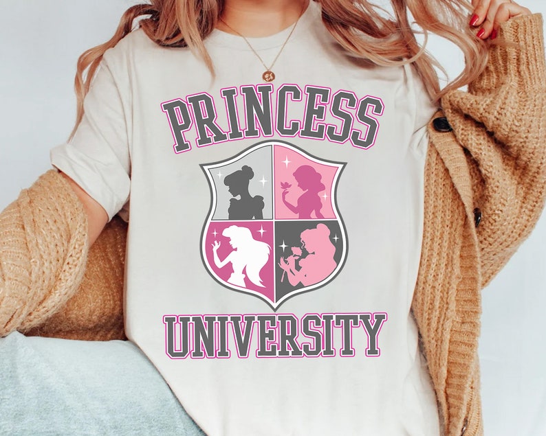 Disney Princess University College Text Logo Graphic Shirt - Etsy