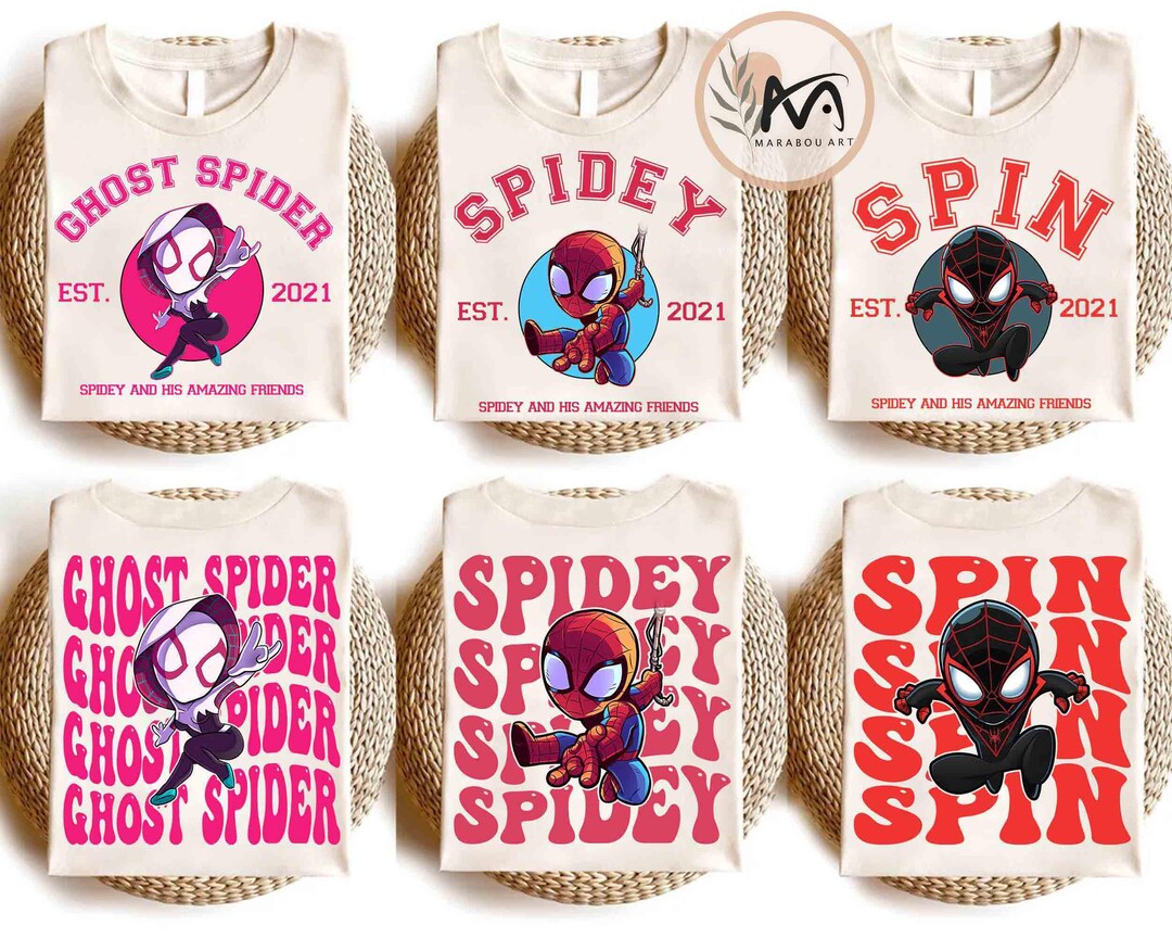 2-sided Marvel Spidey and His Amazing Friends Shirt, Ghost Spider Spin ...