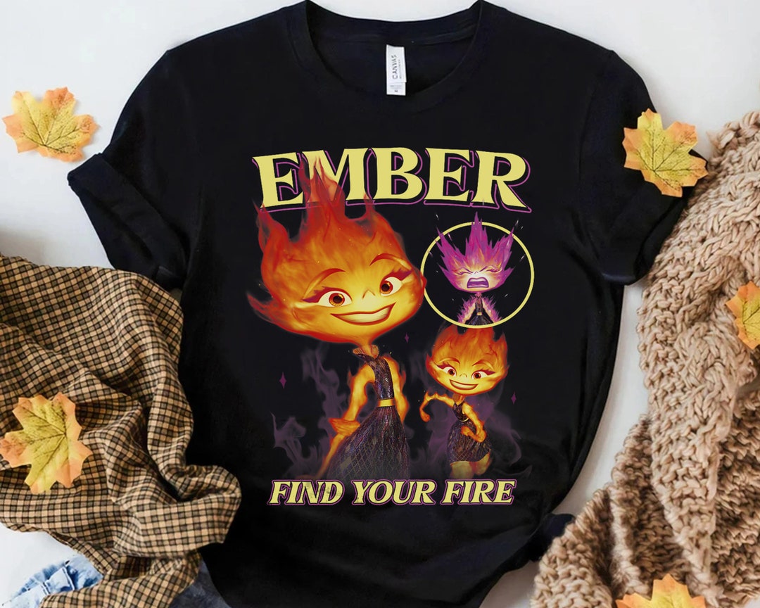 Disney Pixar Elemental Find Your Fire Ember Portrait T-shirt, Ember and ...
