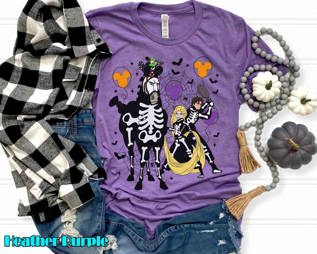 Disney Tangled Characters Skeleton Halloween Shirt, Rapunzel Princess ...