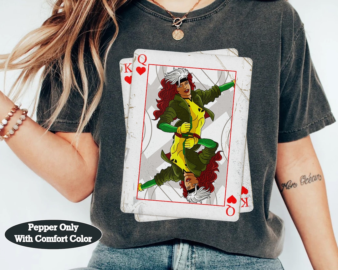 Marvel X-men Rogue Playing Card 90s Retro Shirt, MCU Fans Marvel ...