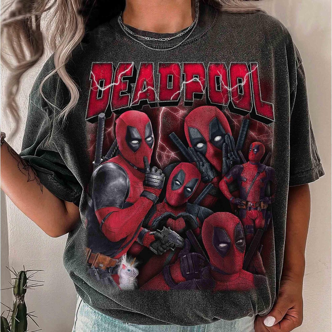 Marvel Deadpool Portrait Superhero Bootleg Shirts, Deadpool Wolverine ...