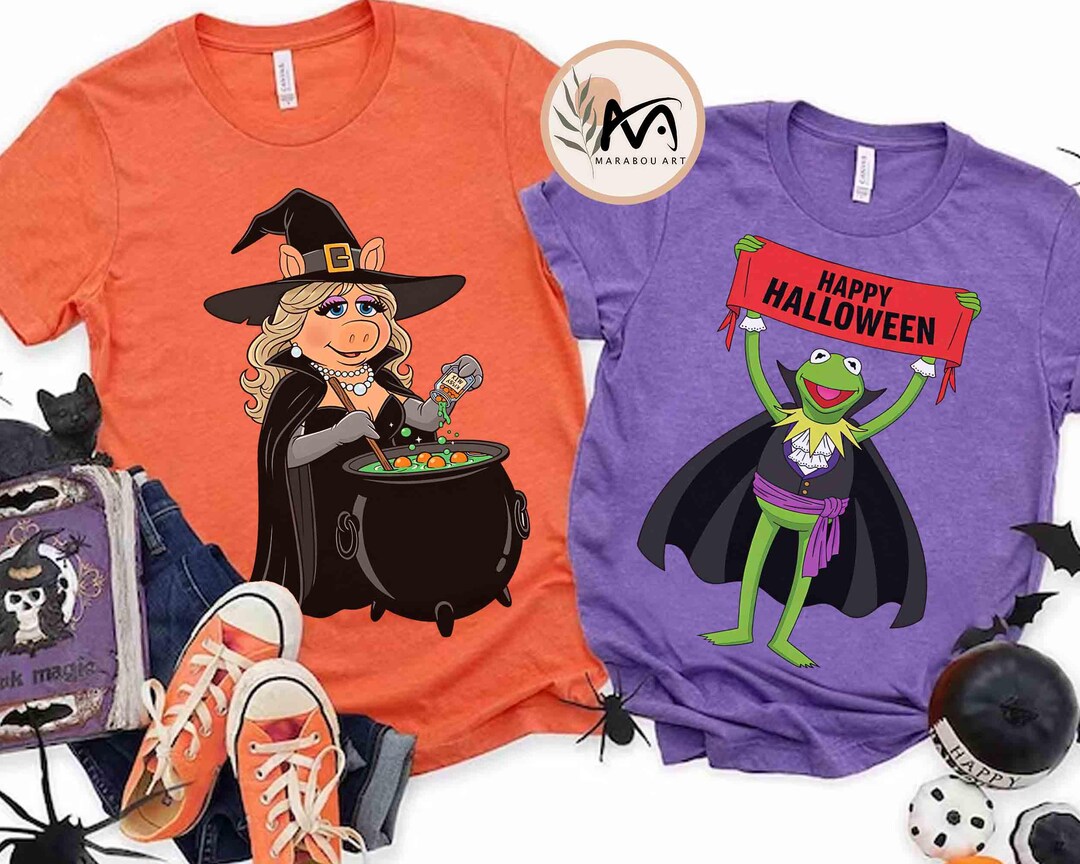 Funny Kermit the Frog & Miss Piggy Halloween Couple Matching T-shirt ...