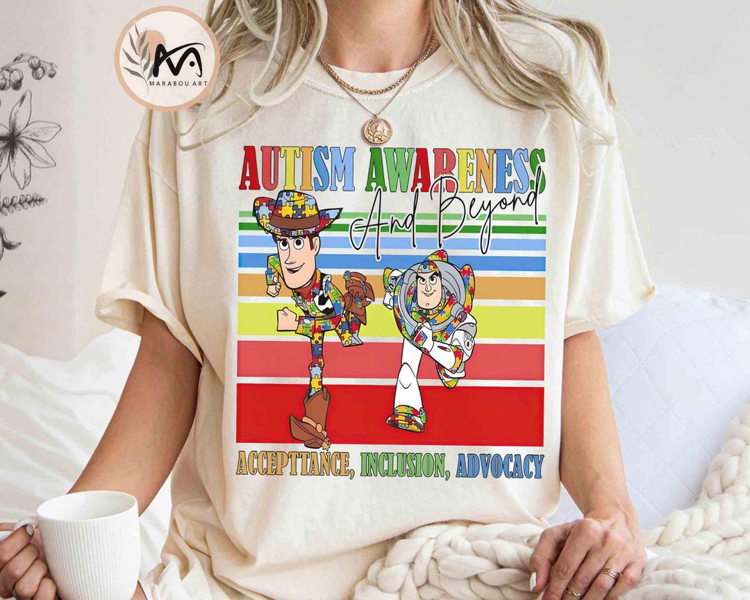 Woody and Buzz Lightyear Autism Awareness T-shirt, Disney Toy Story ...