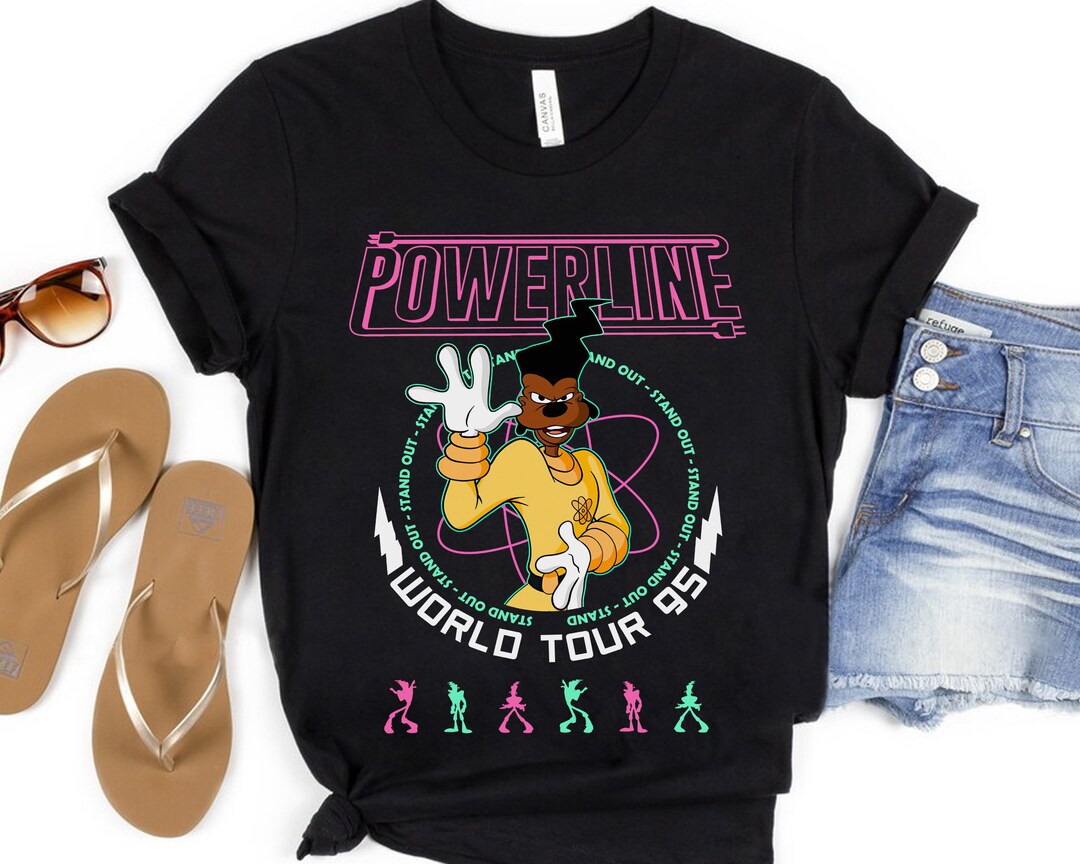 Powerline Stand Out World Tour '95 Shirt, Disney A Goofy Movie Retro ...