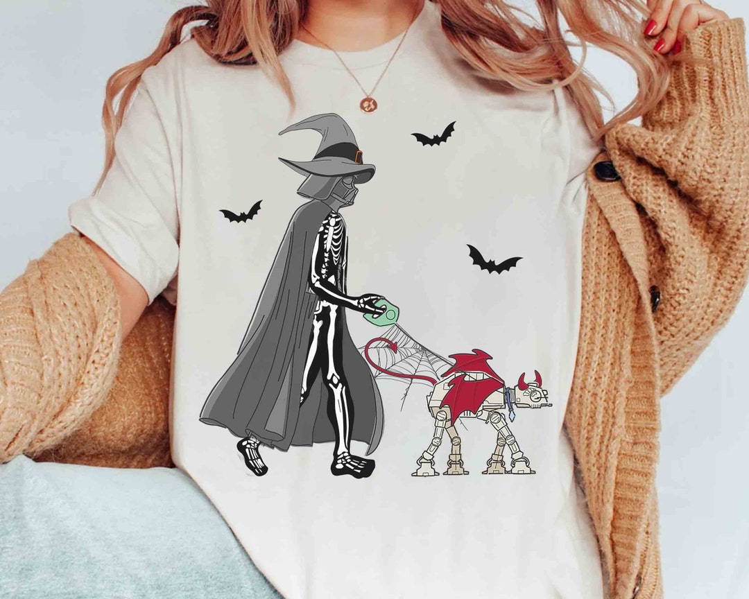Darth Vader AT-AT Walker Costume Skeleton Halloween Shirt, Funny Star ...