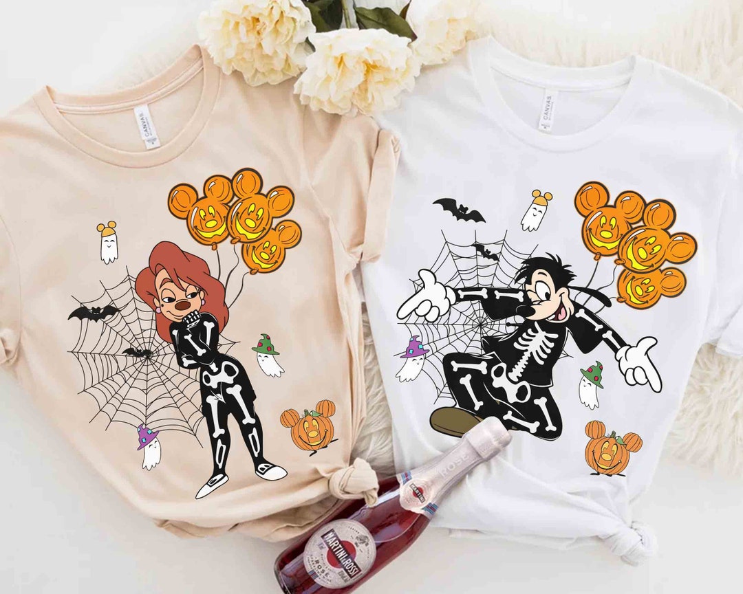 Vintage Roxanne and Max Goof Skeleton Balloons Shirt, Disney A Goofy ...