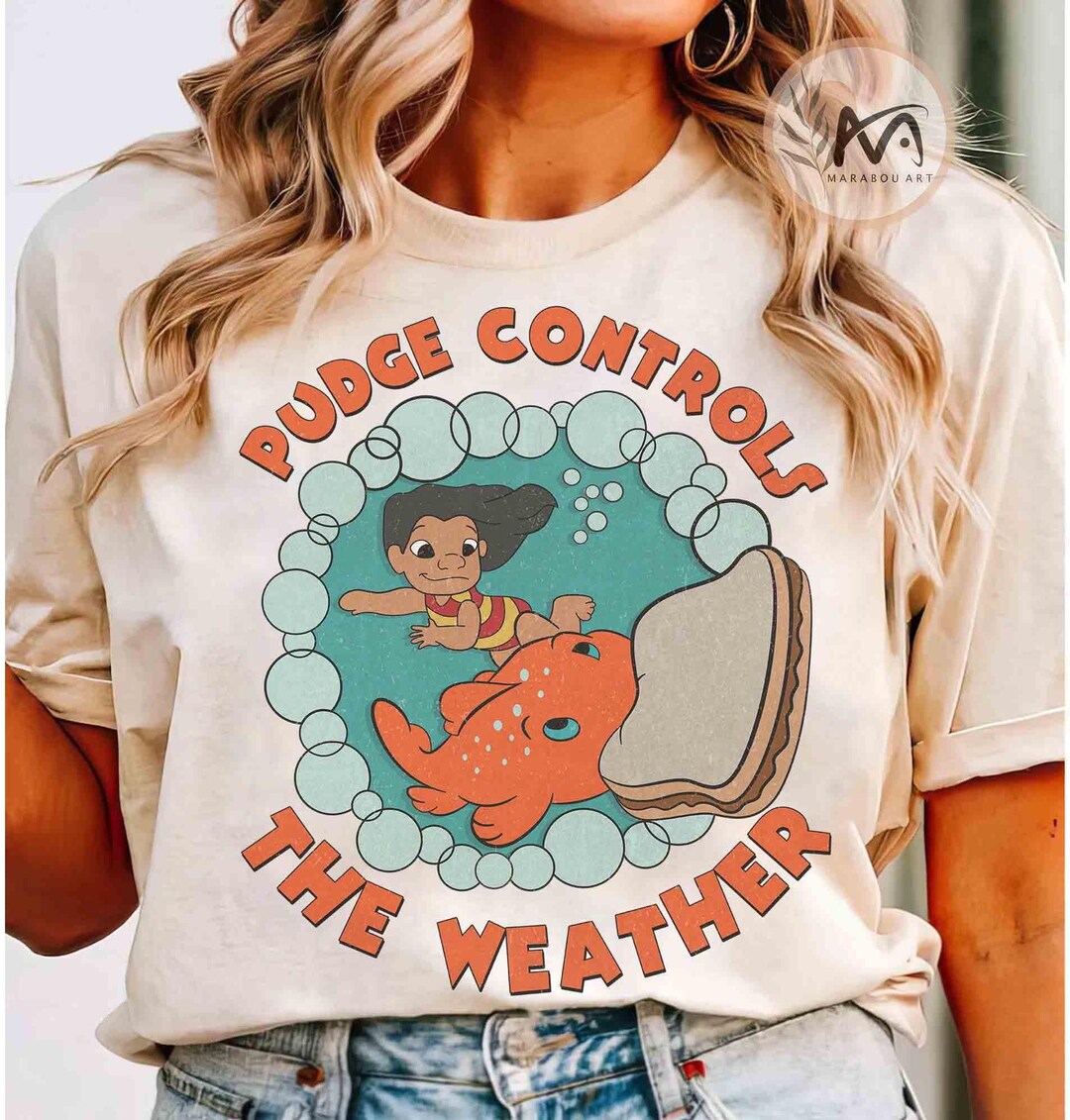 Vintage Lilo & Pudge the Fish T-shirt, Disney Pudge Controls the ...