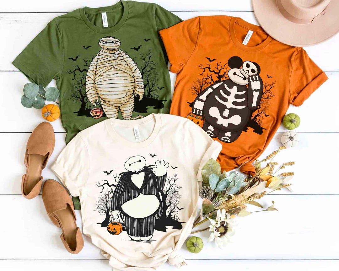Disney Big Hero 6 Baymax Skeleton Halloween Shirts, Baymax Mummy Shirt ...