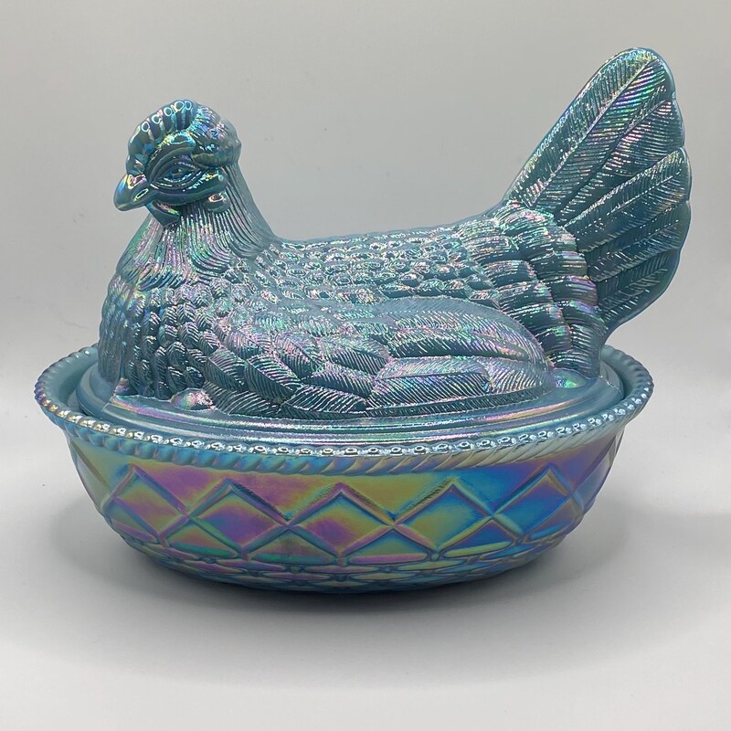 Hen on Nest Carnival Blue - Etsy