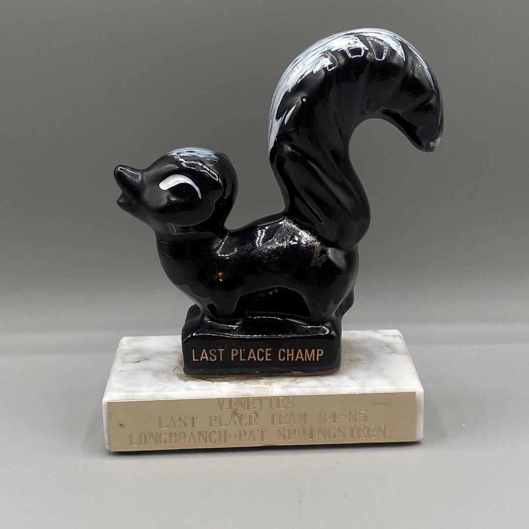 Vintage Kitsch Ceramic Skunk Last Place Champ Trophy Marble Base - Etsy