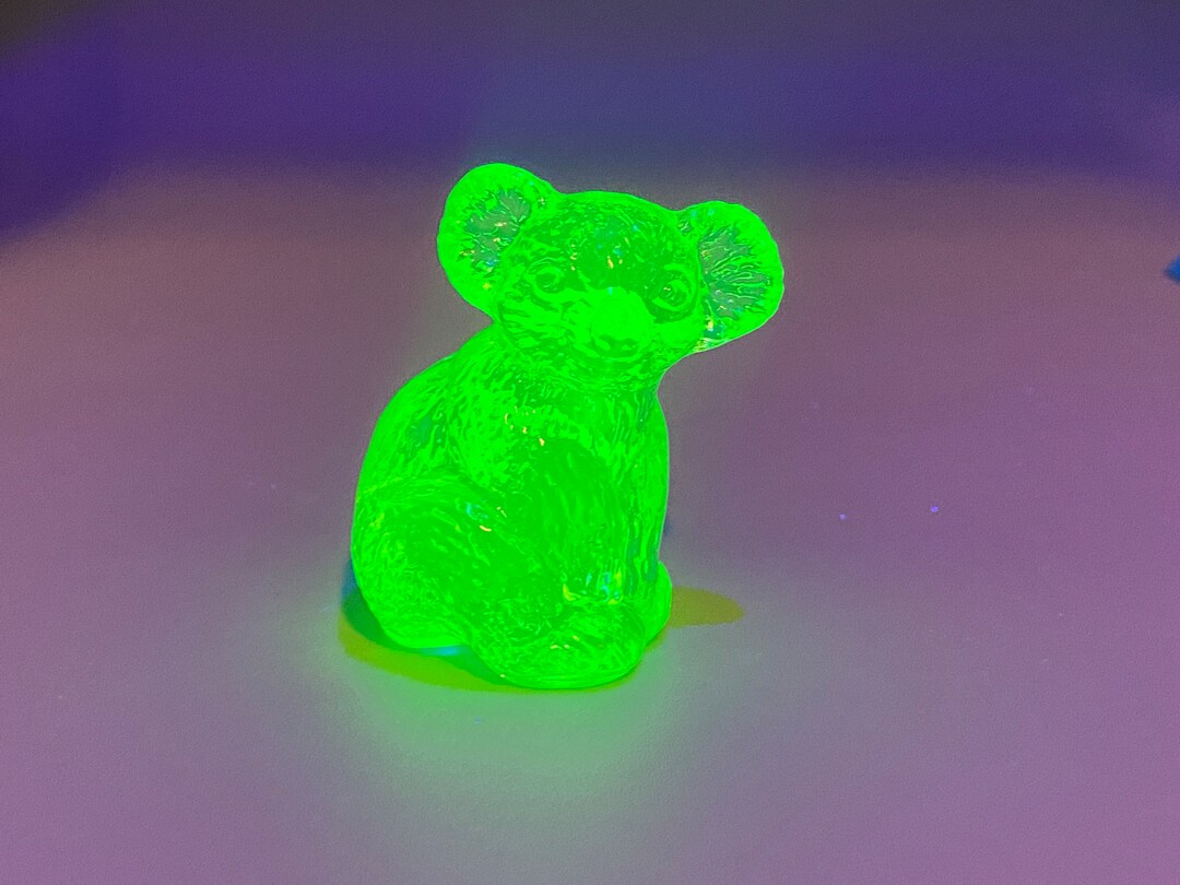 Green Vaseline Glass Uranium Glow Koala Bear - Etsy