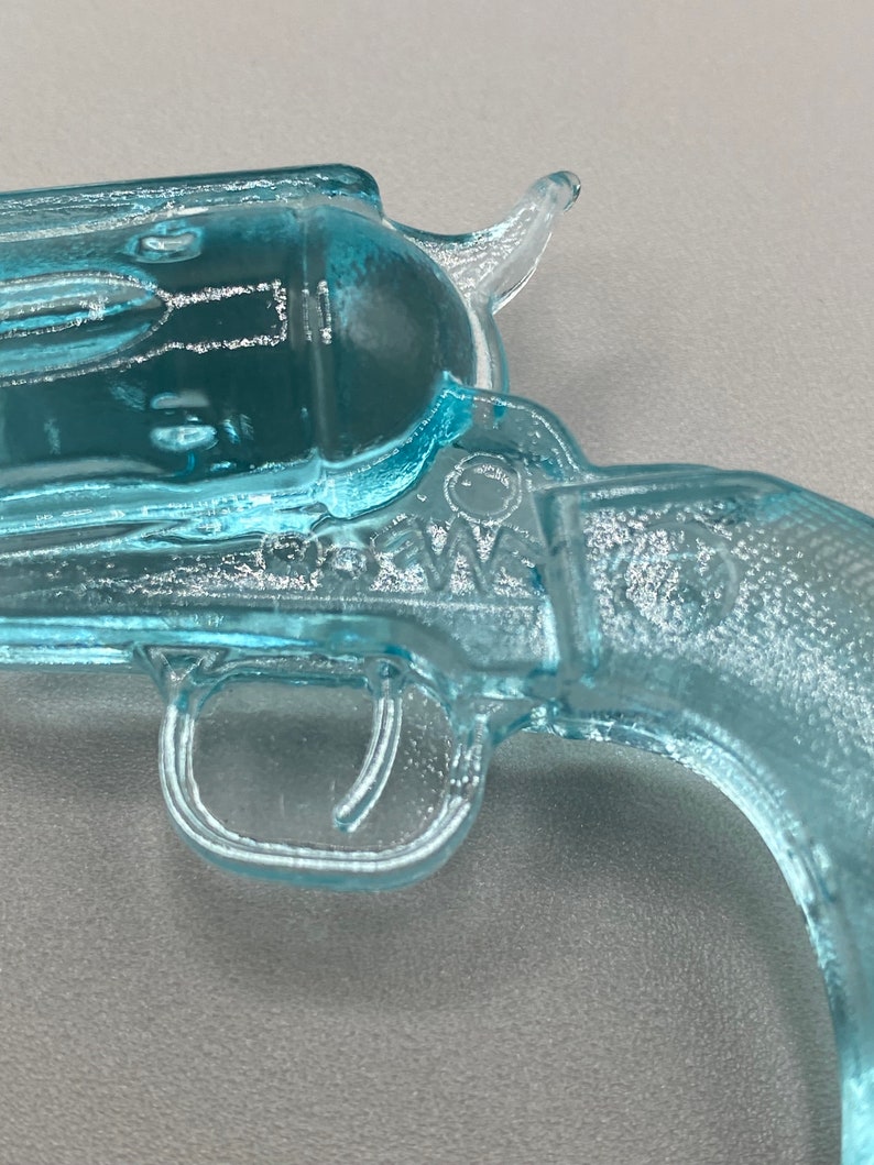 Blue Vaseline Glass Selenium Pink Glow Gun Pistol Revolver Wilkerson ...