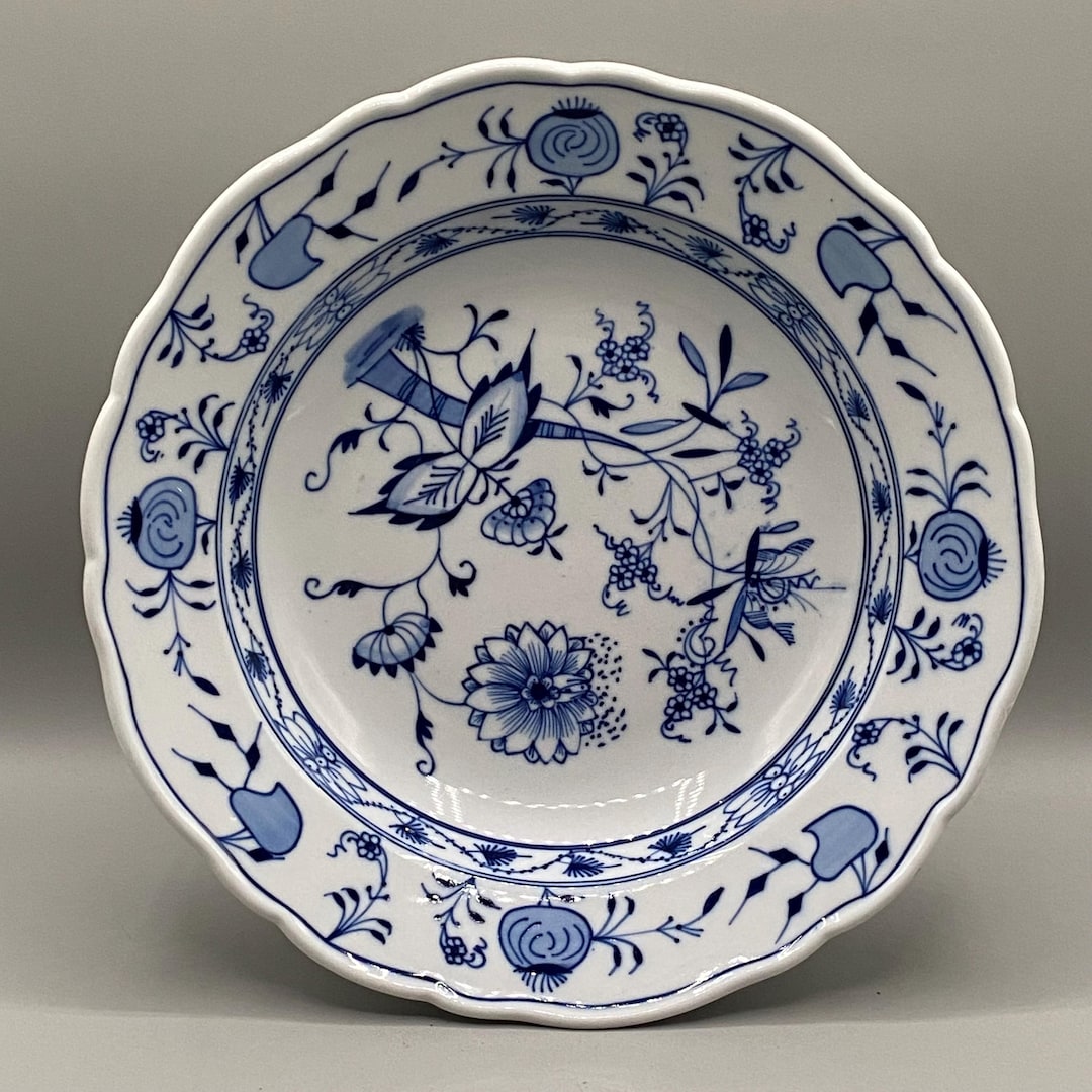 Antique Meissen Blue Onion Ceramic Dinner Plate 10" Oval Backstamp ...