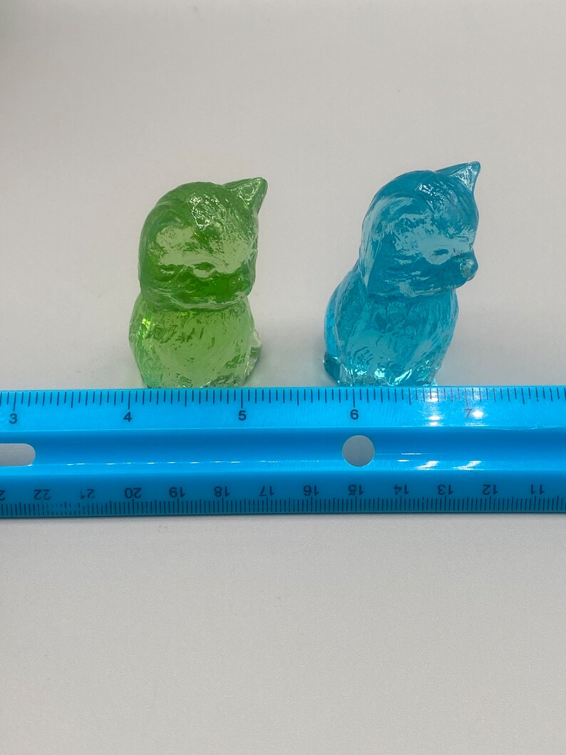 Vaseline Glass Selenium Uranium Glow Cat Figurines Choose From Blue ...