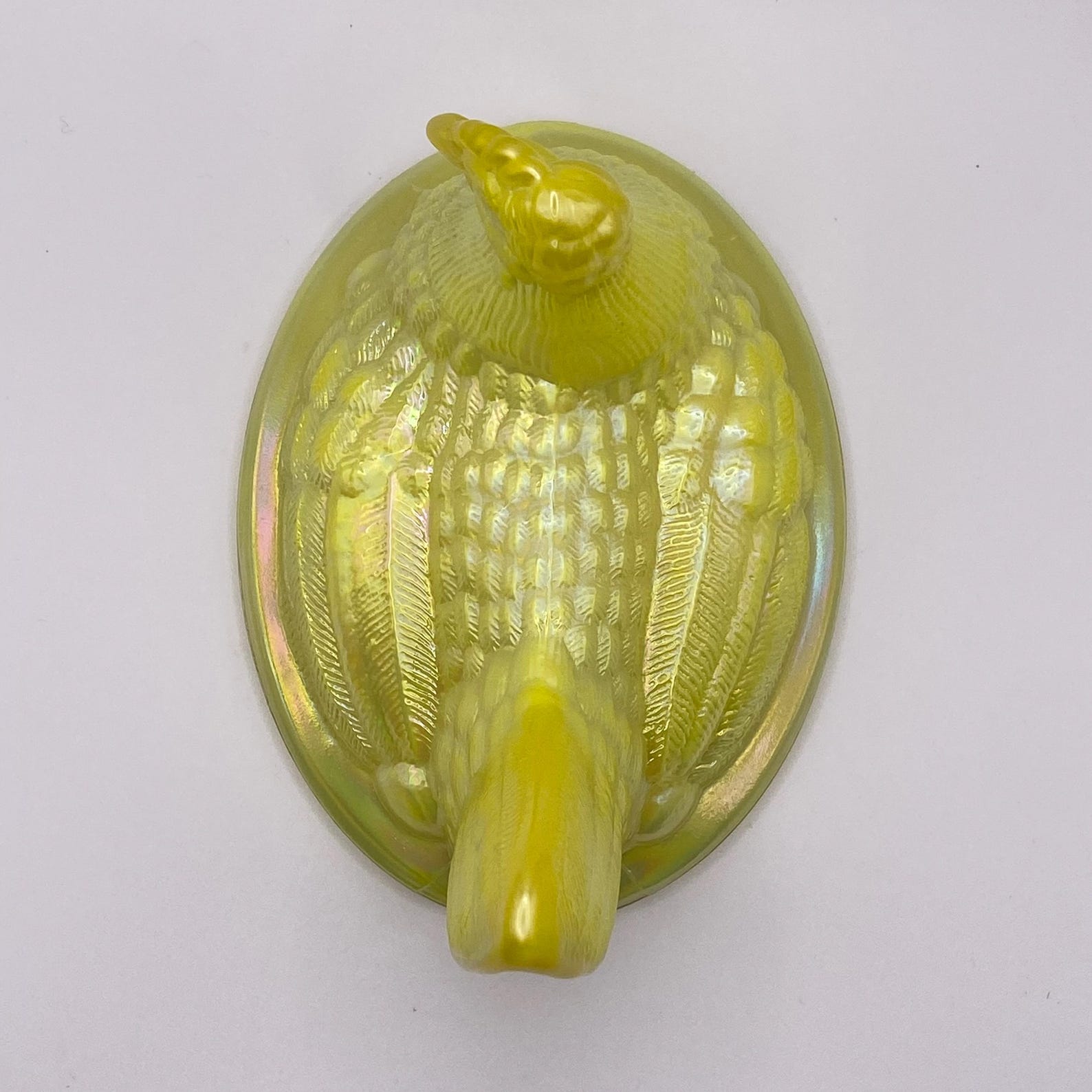 NEW Rosso Westmoreland Dandelion Yellow Carnival Glass Chicken Hen on ...