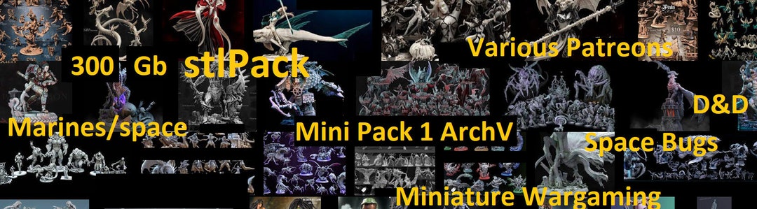 D&D Miniatures Mini Pack 1 3D Printer Files Wargaming Proxies STL Pack ...
