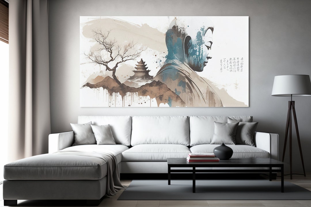 Zen Buddha Boy Stone Abstract Meditation Painting for Living - Etsy