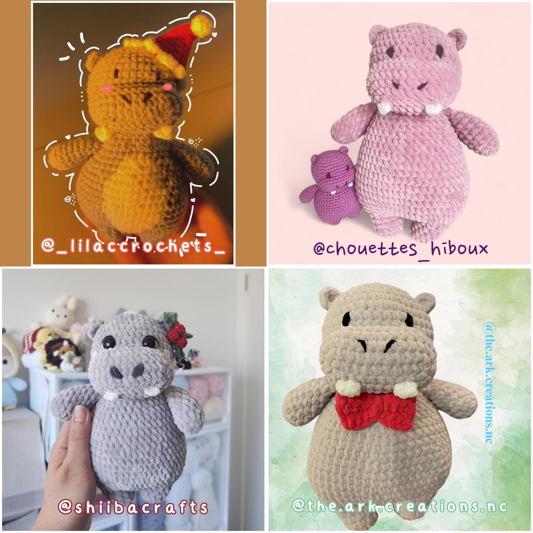 Crochet PATTERN Hippo, Amigurumi Tutorial PDF in English, Crochet Hippo ...