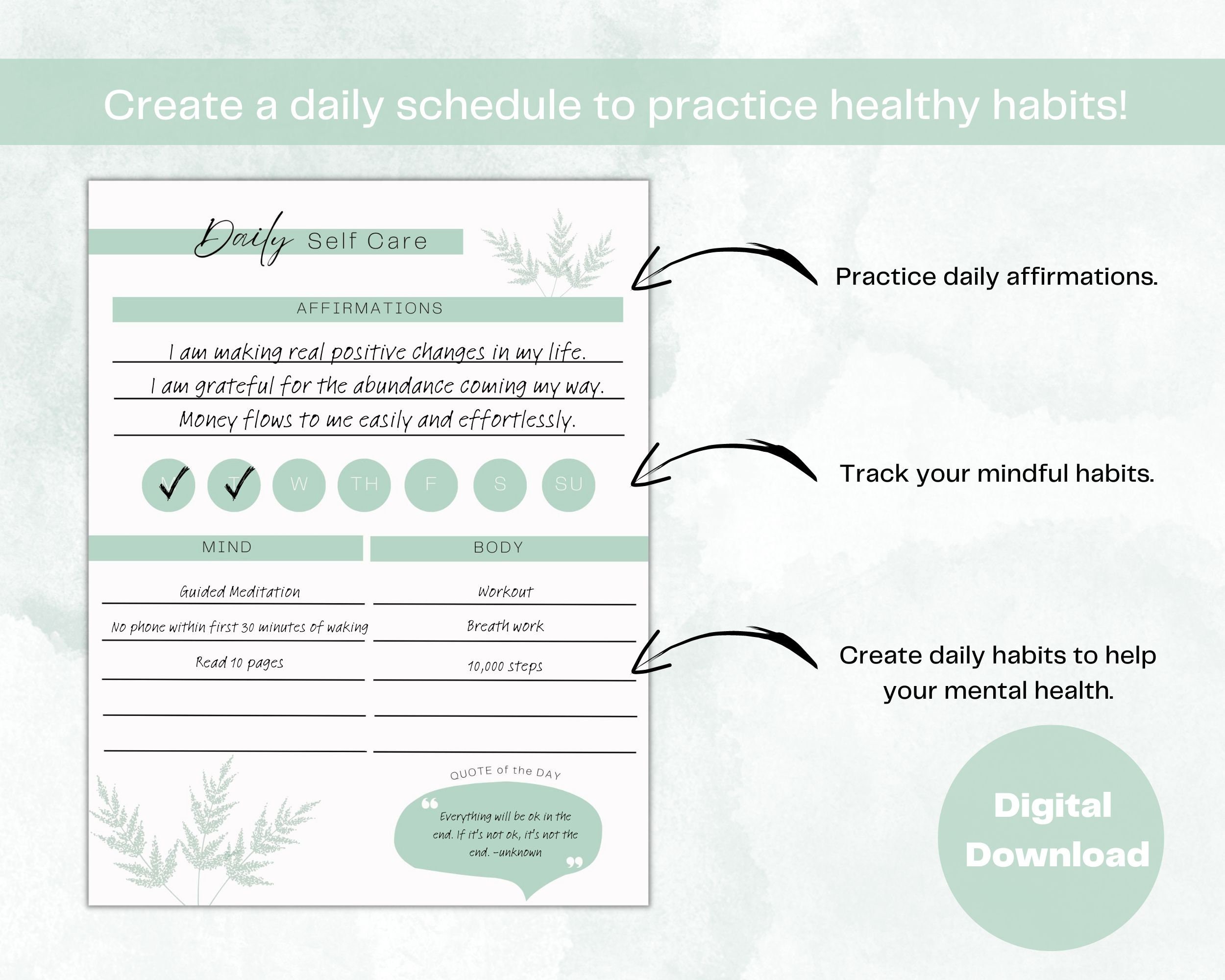 Therapy Pre & Post Session Fillable Notes in Sage Green, Helpful ...