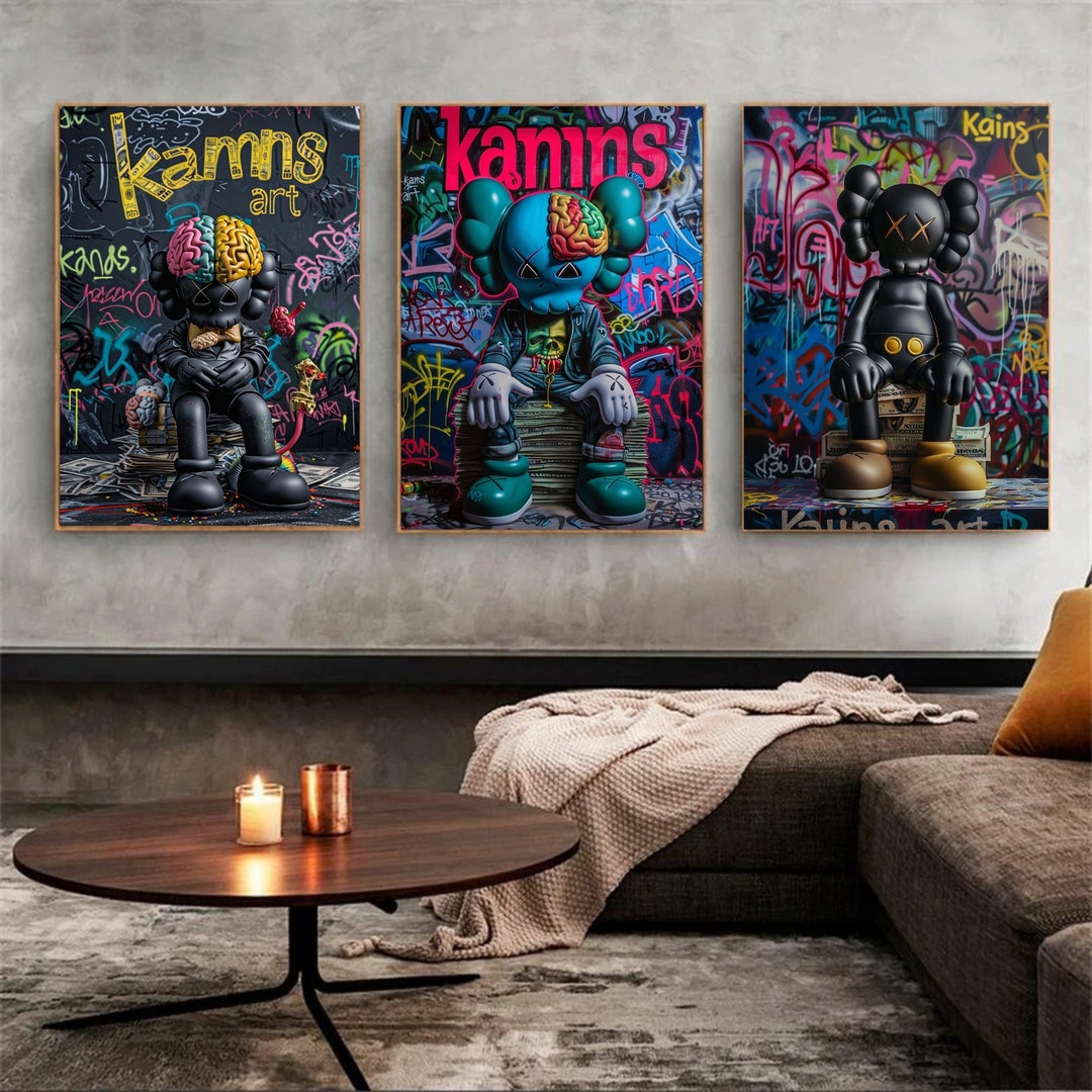 Set of 3 KAWS Poster, Kaws Figure Poster,printables Minimalist ...