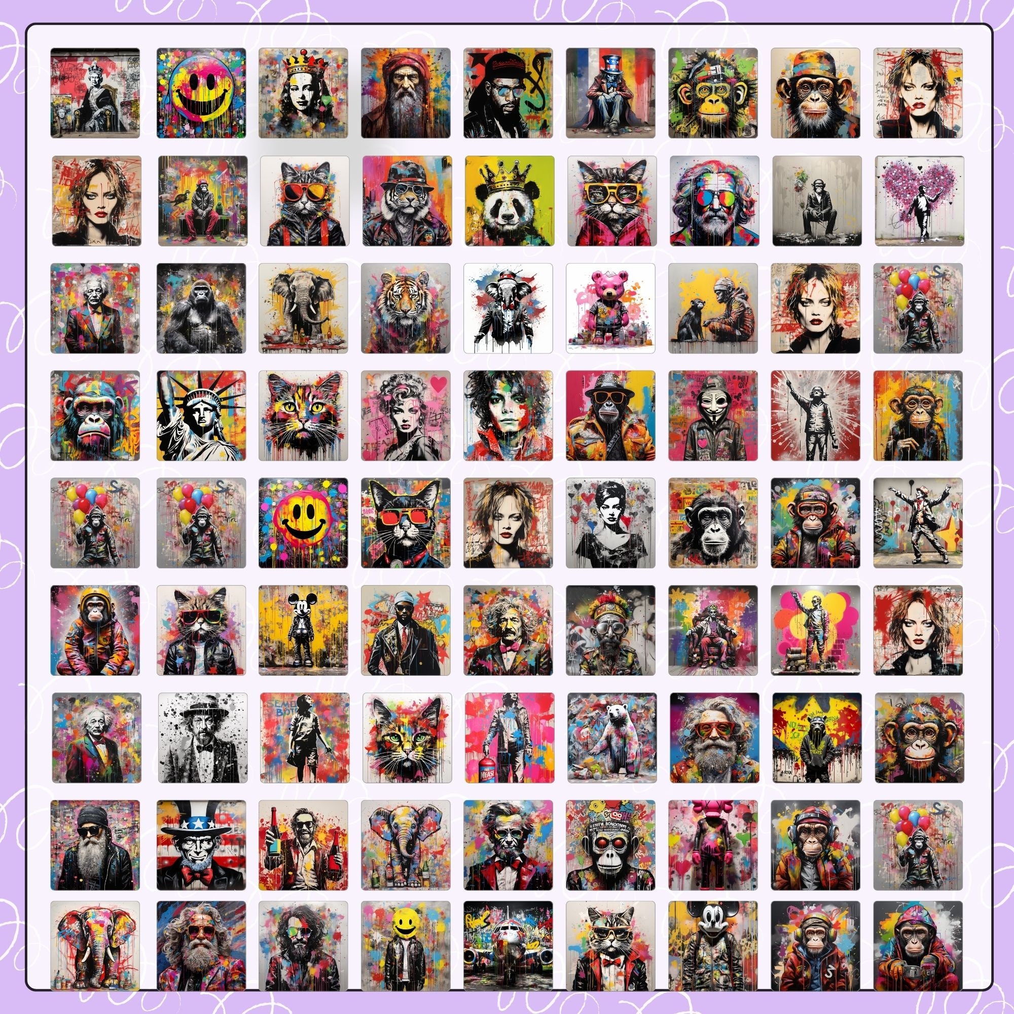 Digital Graffiti Street Art Set of 500 | Pop Art Banksy Poster | Urban ...