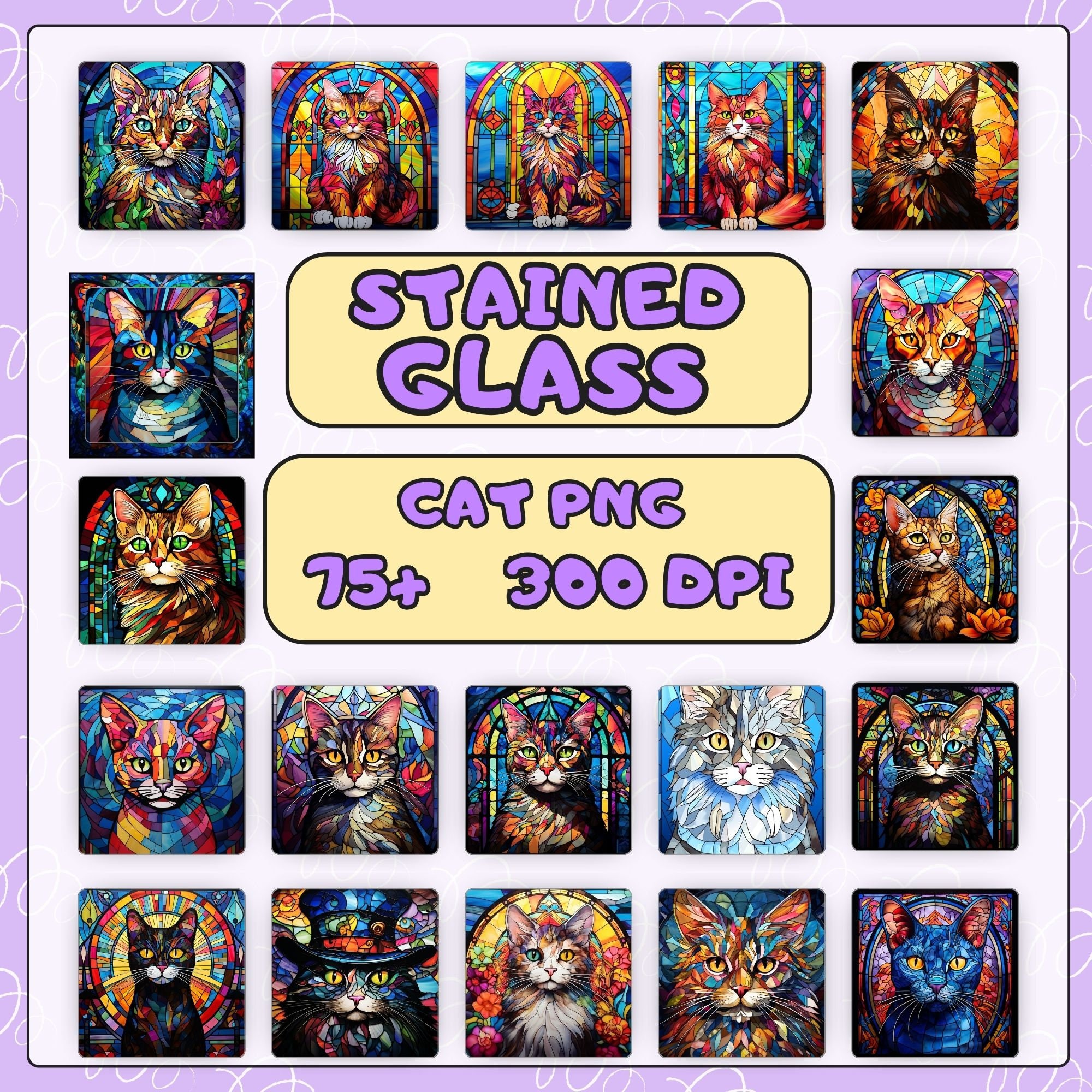 650 Stained Glass Bundle PNG Stained Glass PNG High-resolution ...