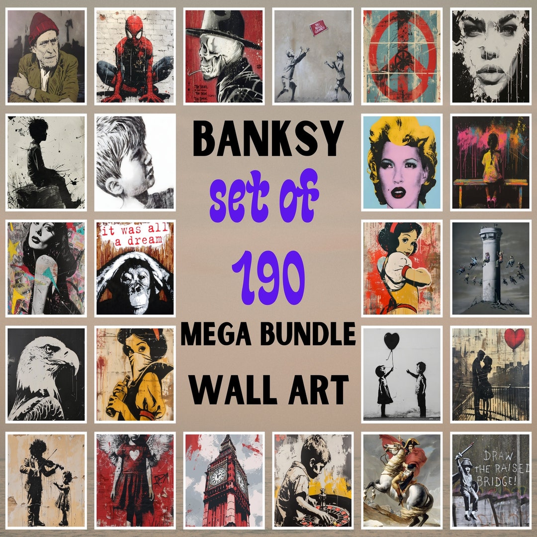 Wall Art Banksy Full Collection,mega Bundle High-quality Wall Art Set ...