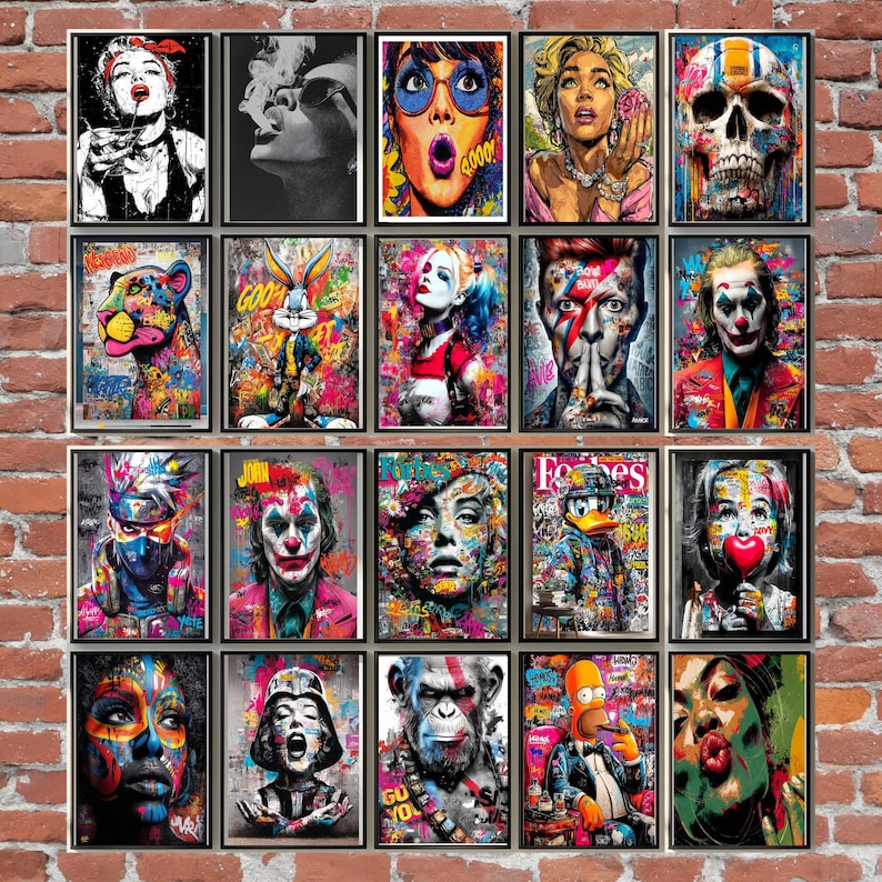 900 Printable Graffiti Posters Digital Street Art Set | Hip Hop Spray ...