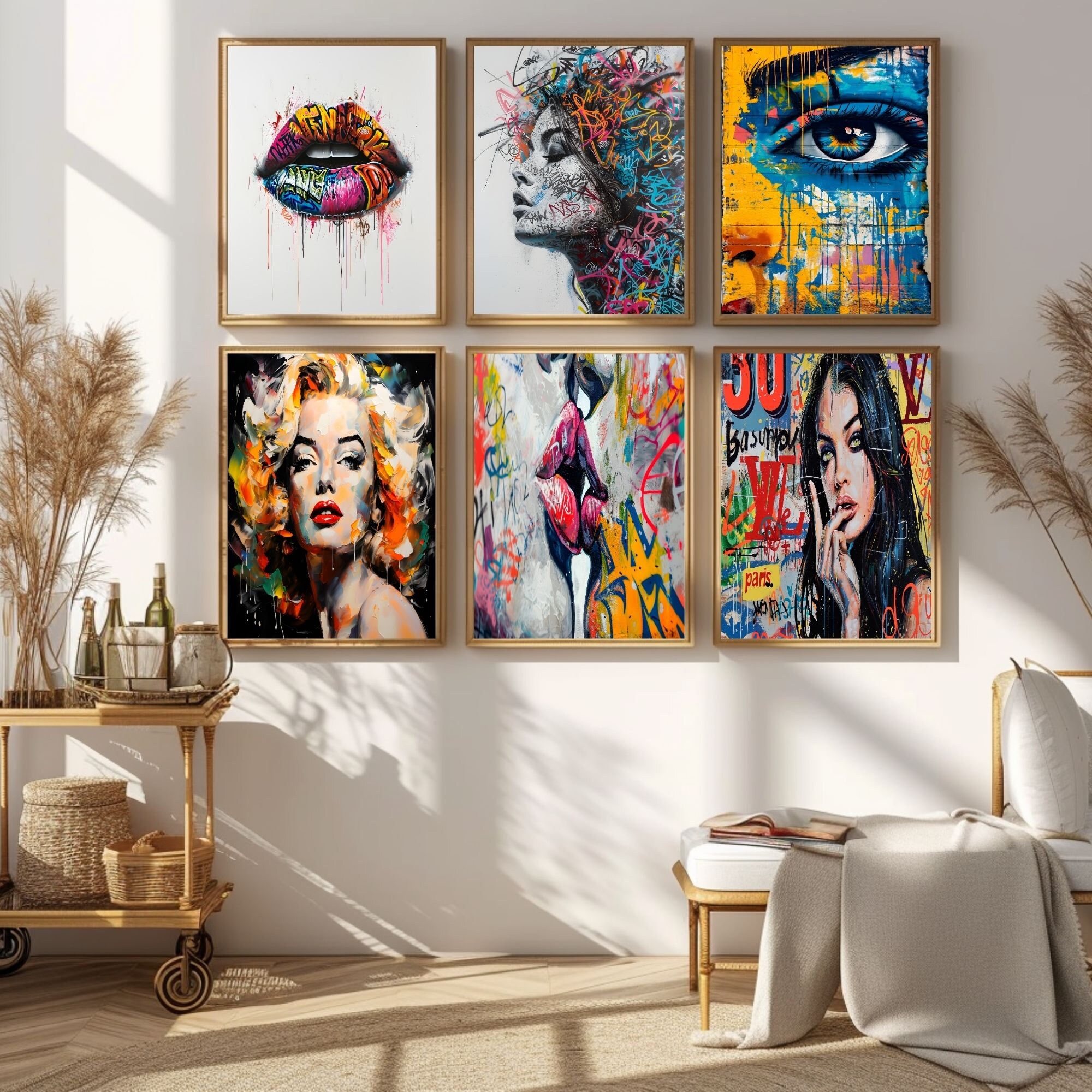 Graffiti Wall Art Set of 10,street Pop Art Print Set, Printable Fashion ...