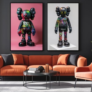 KAWS Poster Set of 3, Graffiti KAWS Art Print, KAWS Figures Digital ...