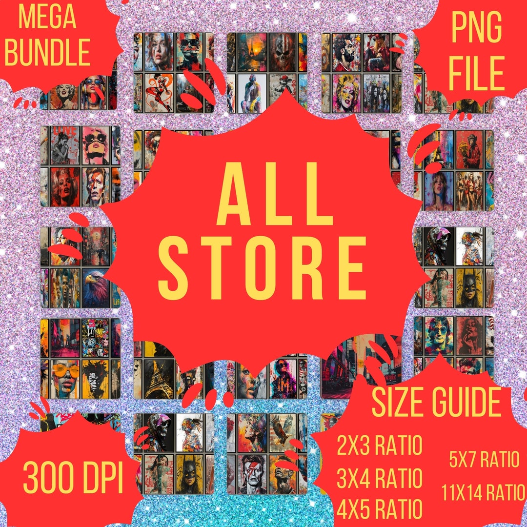 Mega Graffiti Art Bundle | Whole Shop Wall Art Collection | Iconic ...