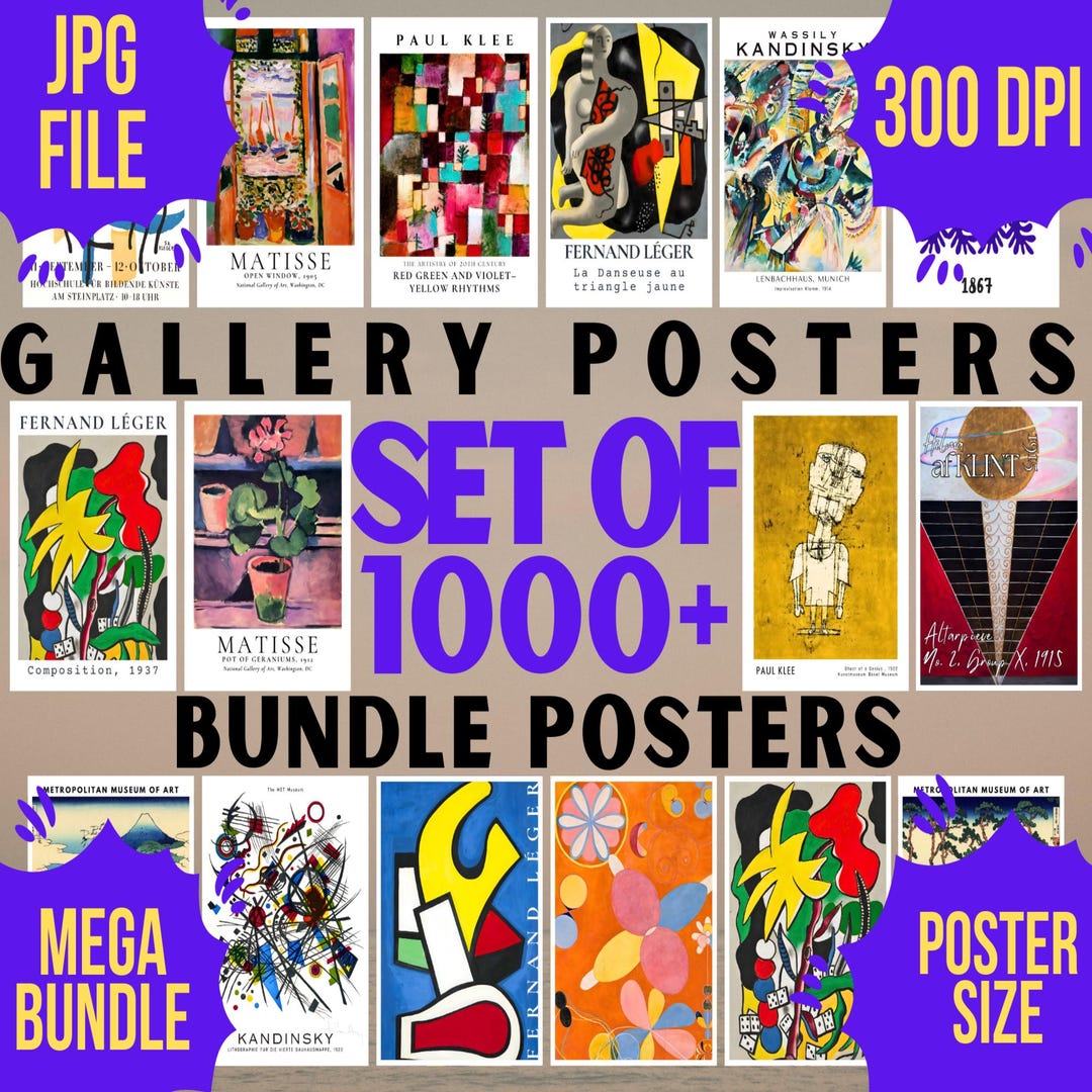 Maximalist Gallery Modern Gallery Wall Poster Set | Abstract Museum ...