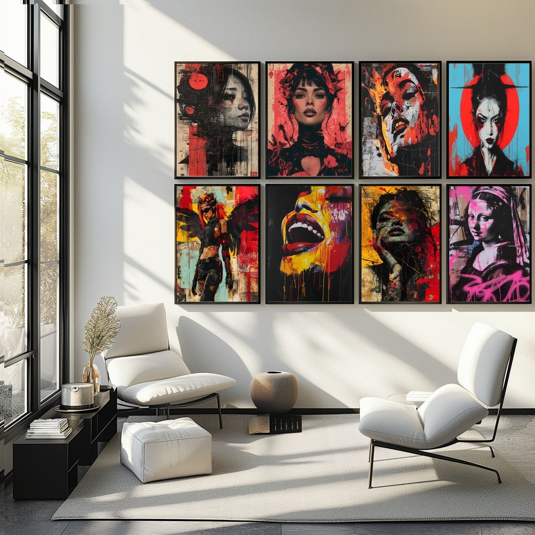 Graffiti Digital Art Bundle Set of 10,colorful Graffiti Wall Art Prints ...