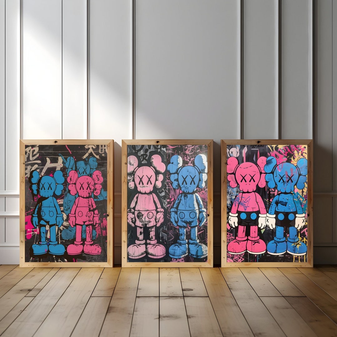 Kaws Set of 3,kaws Figure, Printables Minimalist Hypebeast Kaws Figure ...