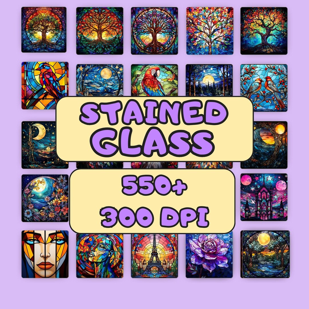 Stained Glass Bundle PNG - High-resolution - Commercial Use, Stained ...