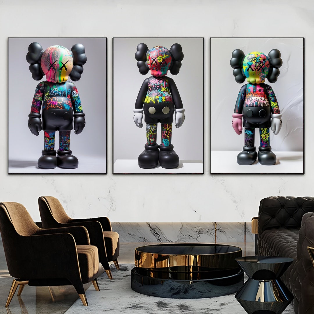 KAWS Set of 3 Posters, KAWS Figure Printables, Minimalist Hypebeast ...