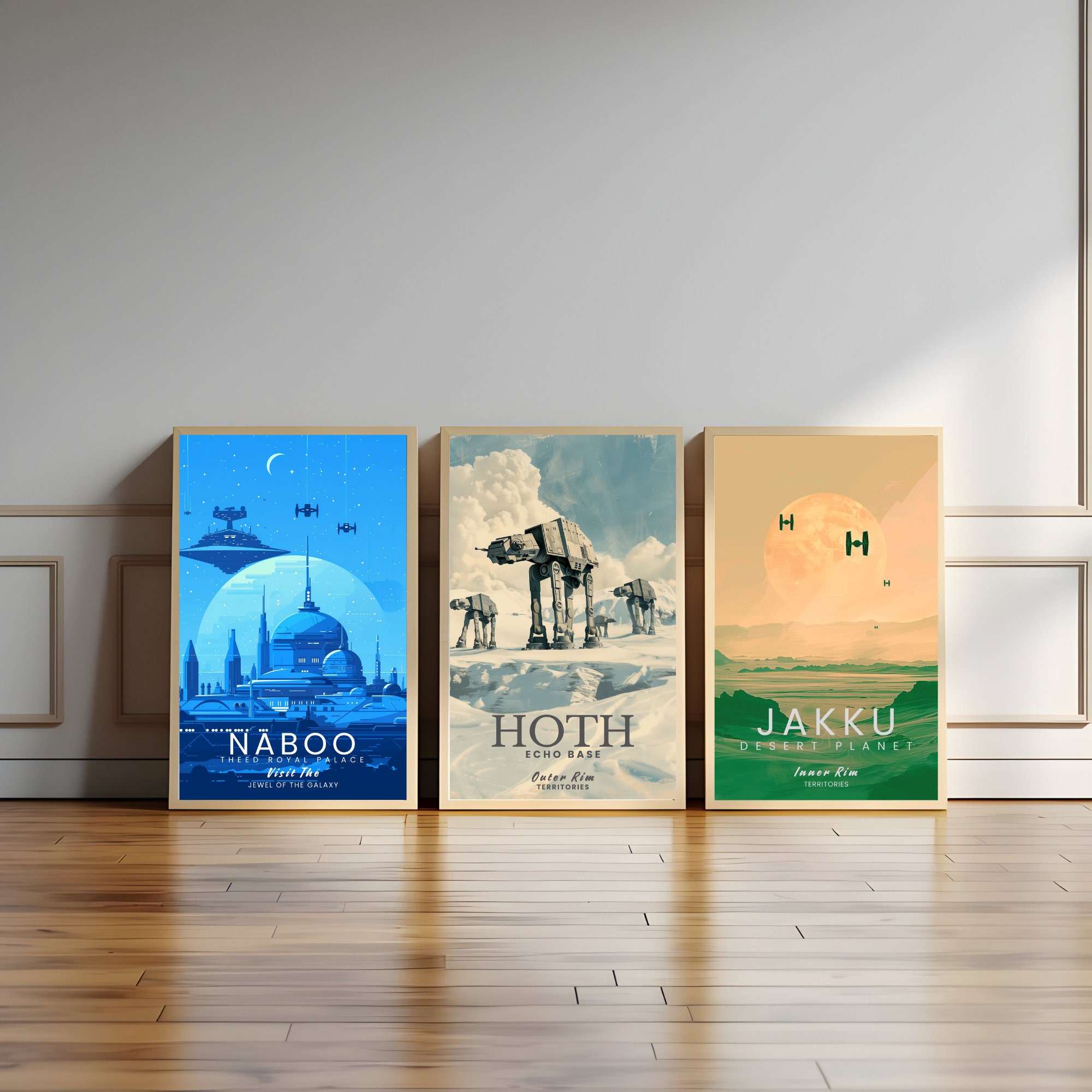Star Wars Planet Art Print Set | Minimalist Sci-fi Posters | Endor ...