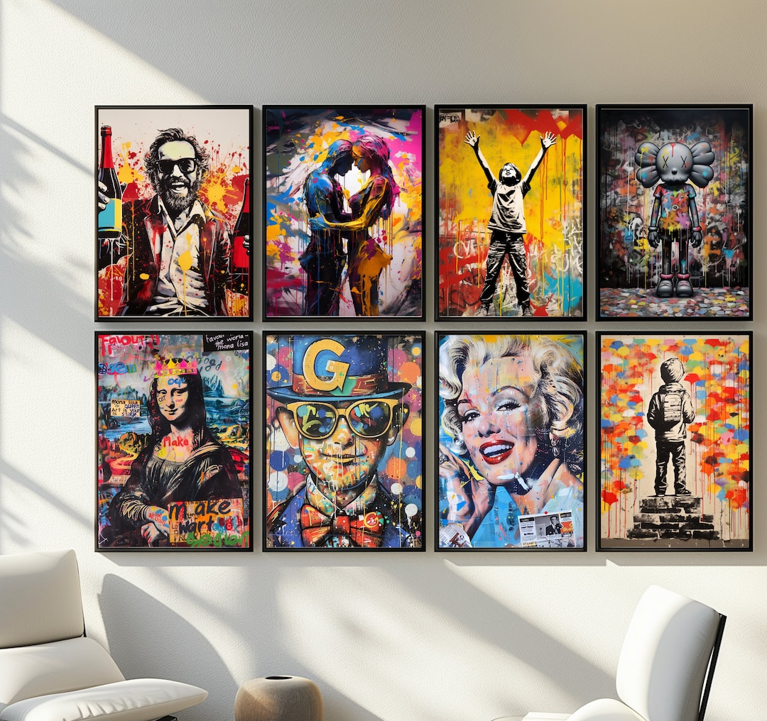 Wall Art Set of 8 Graffiti,street Pop Art Print Set,printable Fashion ...