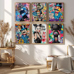 Graffiti Digital Art Bundle Set of 10,colorful Graffiti Wall Art Prints ...