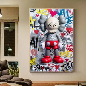 KAWS Graffiti Poster Set of 3 – Bold Urban Art Prints for Trendy Home ...
