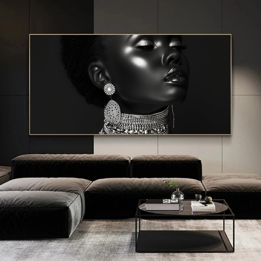 African Woman Art Print | Minimalist Lady Canvas Wall | Museum Poster ...