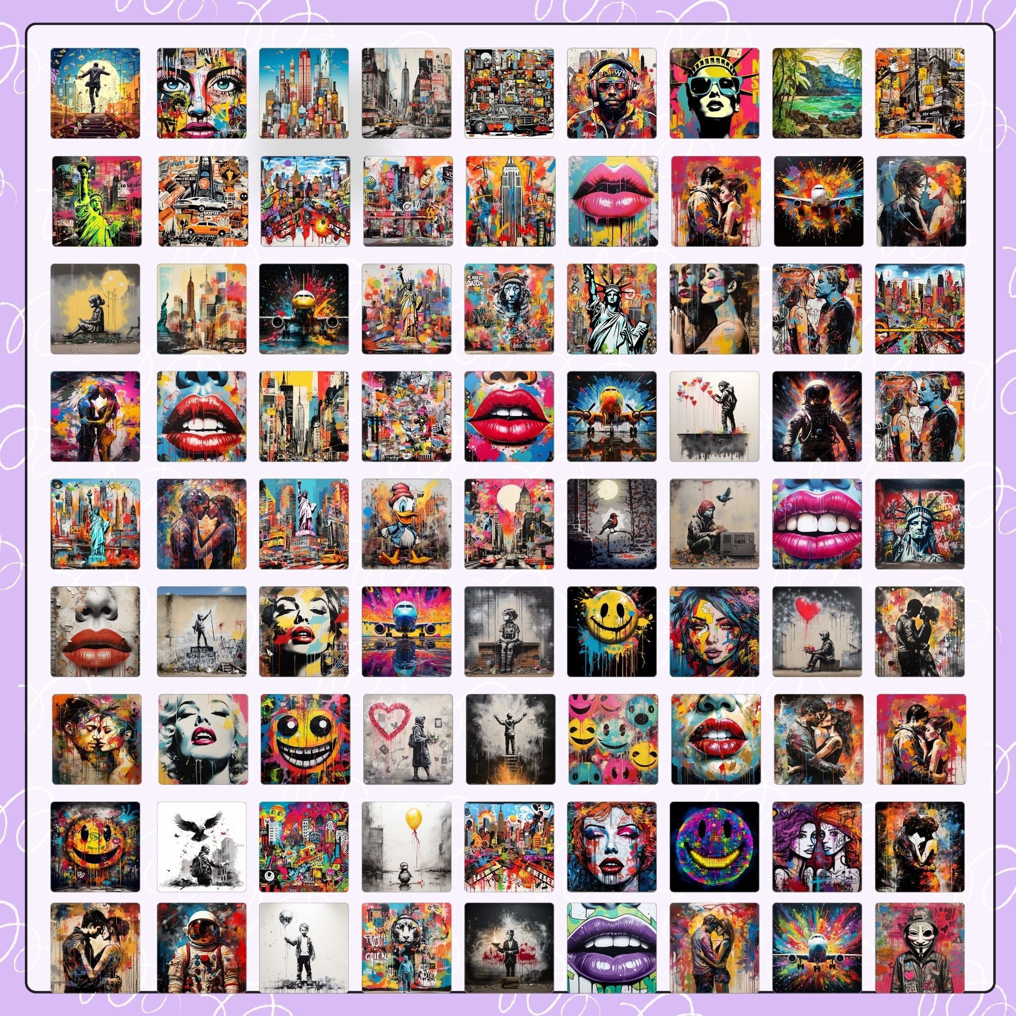 Digital Graffiti Street Art Set of 500 | Pop Art Banksy Poster | Urban ...