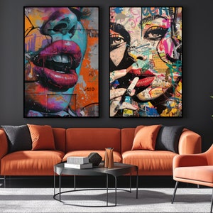 Graffiti Wall Art Set of 8,street Pop Art Print Set,printable Fashion ...