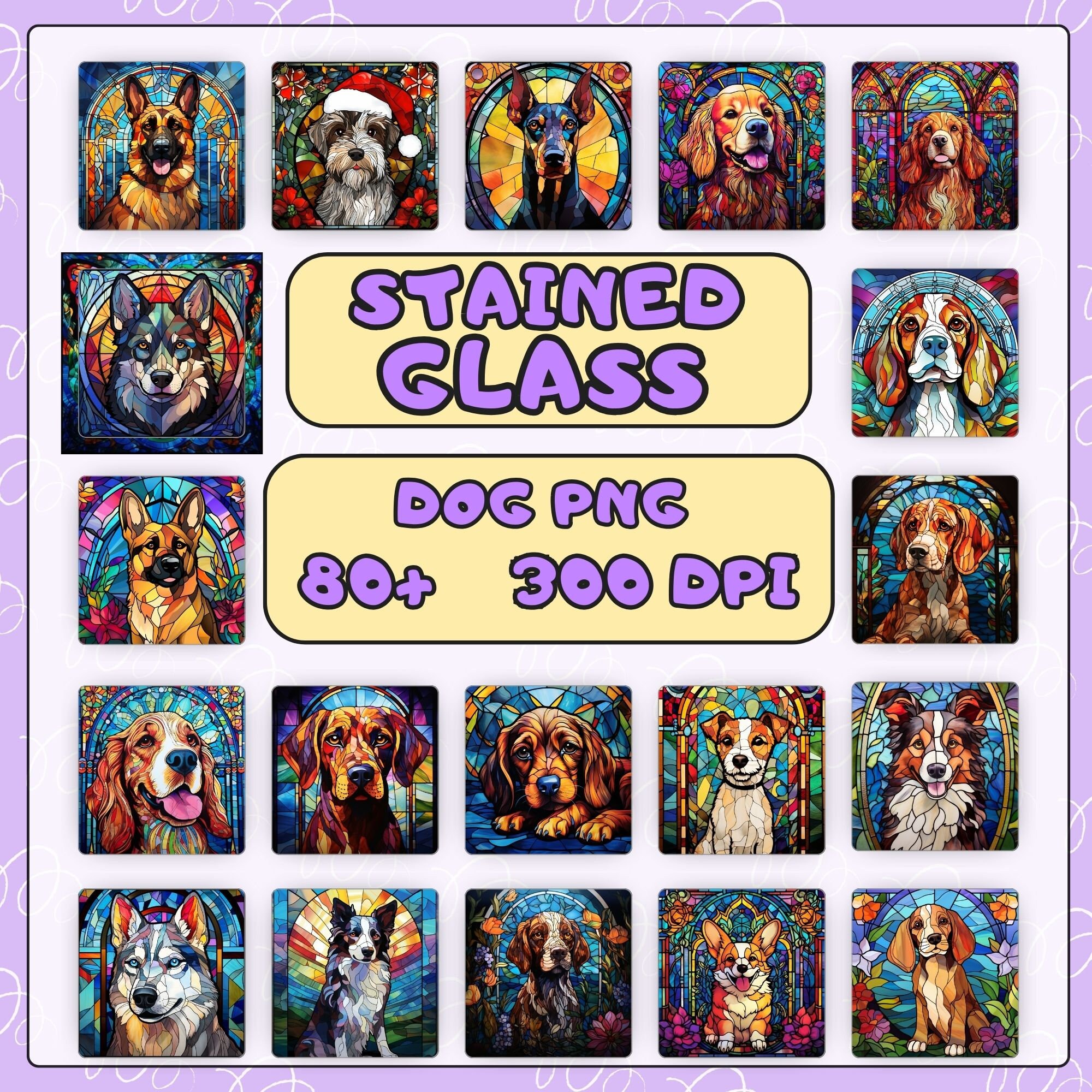 650 Stained Glass Bundle PNG Stained Glass PNG High-resolution ...