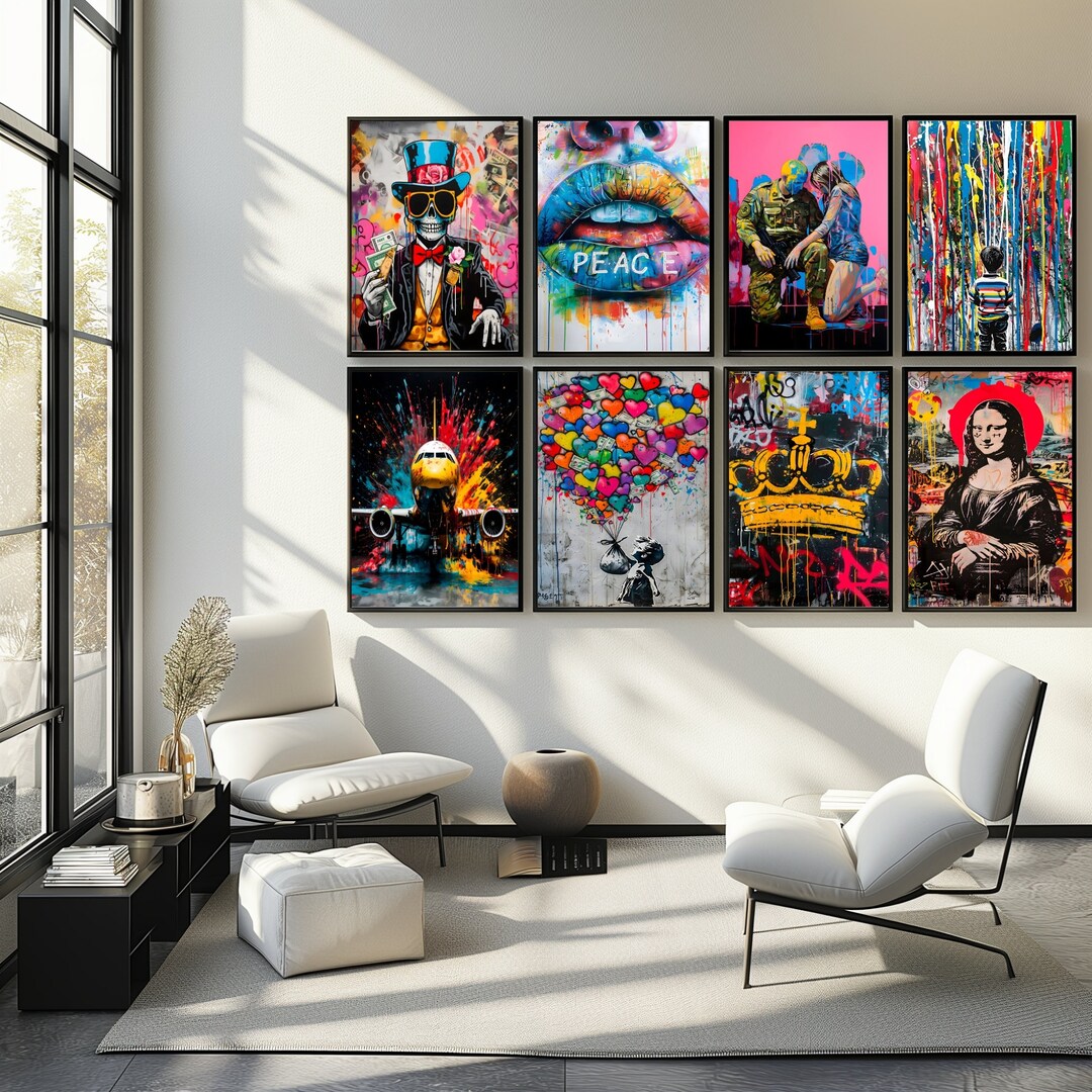 Graffiti Poster Set of 8,abstract Graffiti Wall Art,modern Street Art ...