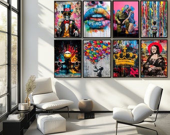 Graffiti Wall Art Set of 10 , Bundle of 10 Street Art ,graffiti Poster ...